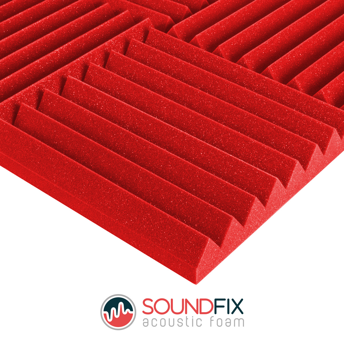 Red Acoustic Foam Panels - Red Coloured Acoustic Foam Tiles